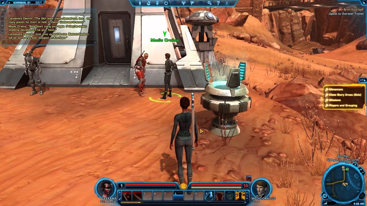 Empire Races / Species Social Abilities Moves In swtor - YouTube