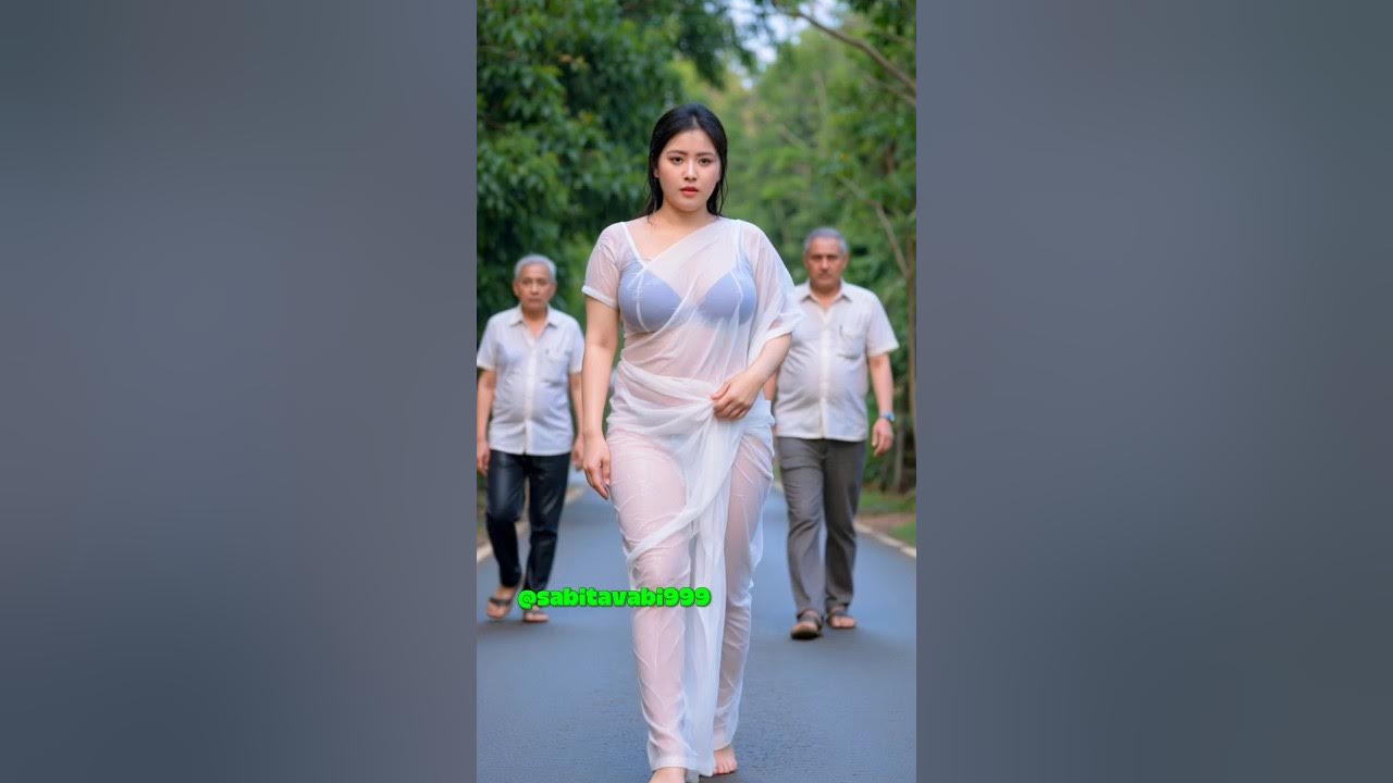 Monsoon Magic in White Silk | Sabita vabi walk #aicreated #sareelover #shorts - YouTube