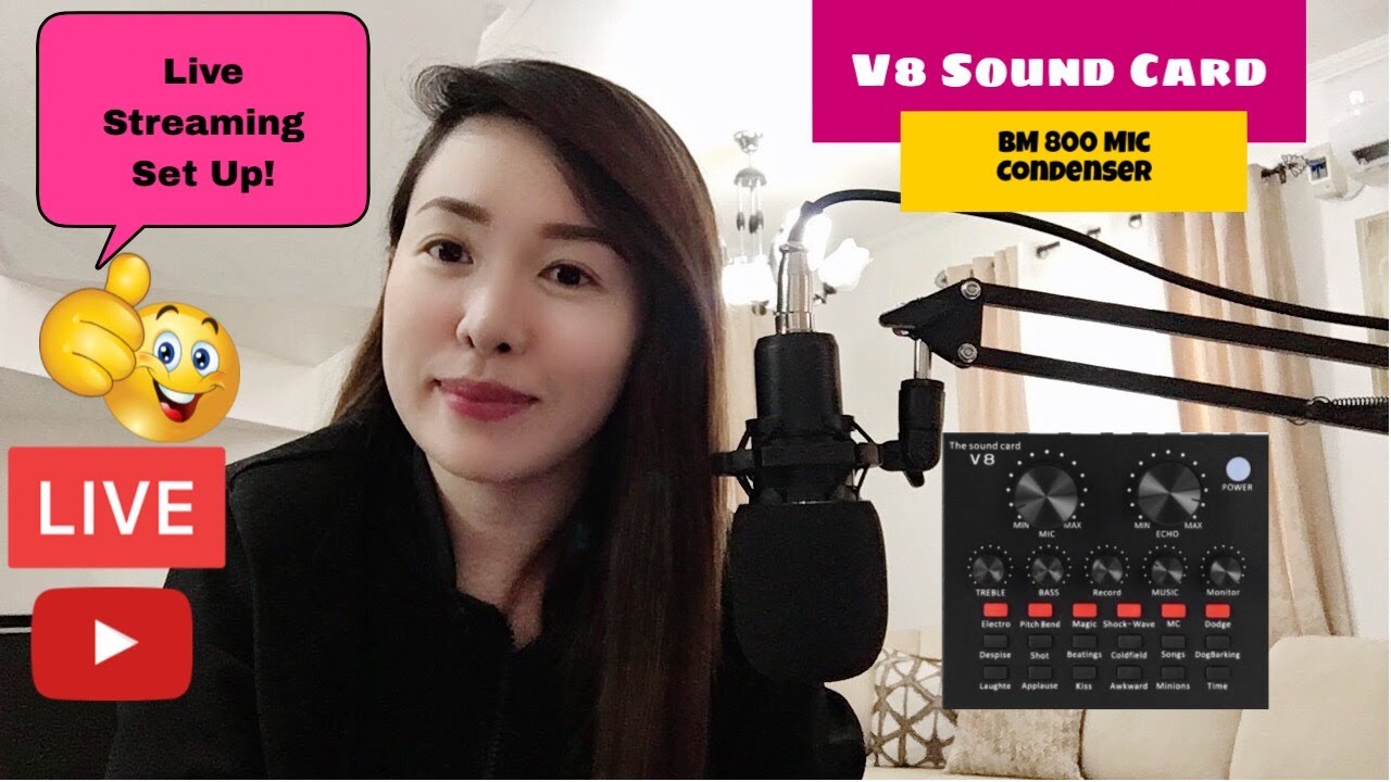 V8 Sound Card and BM 800 Mic Condenser Set Up | Step by Step Tutorial ...