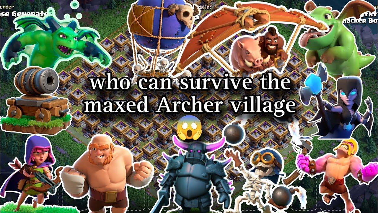 All builder base maxed troops X100 VS maxed Archer village 😱 who can ...