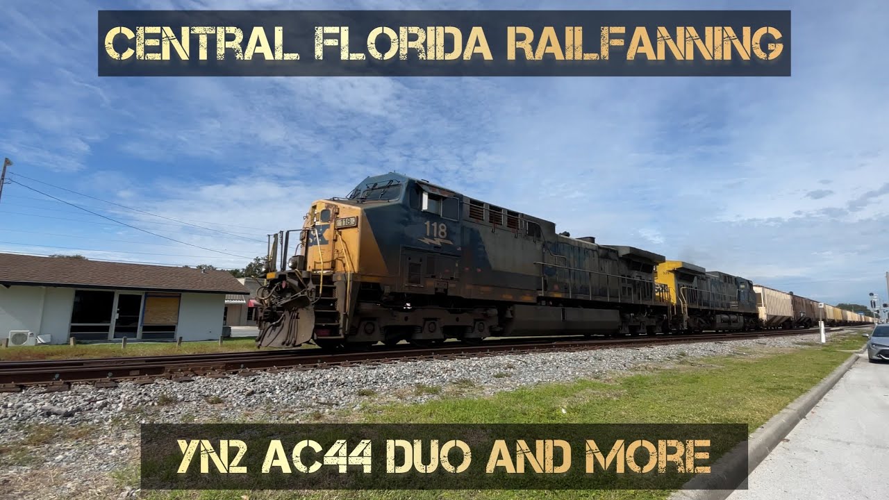 Central Florida Railfanning in Bushnell, FL with YN2 AC44 duo and more ...
