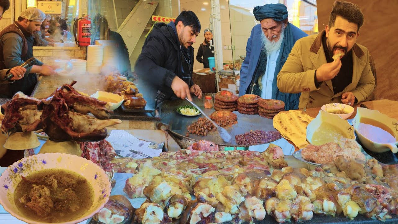 Afghani Kala Pacha, کله پاچه پزی افغانی،گزارش منصور،کوچه کاه فروشی کابل ...