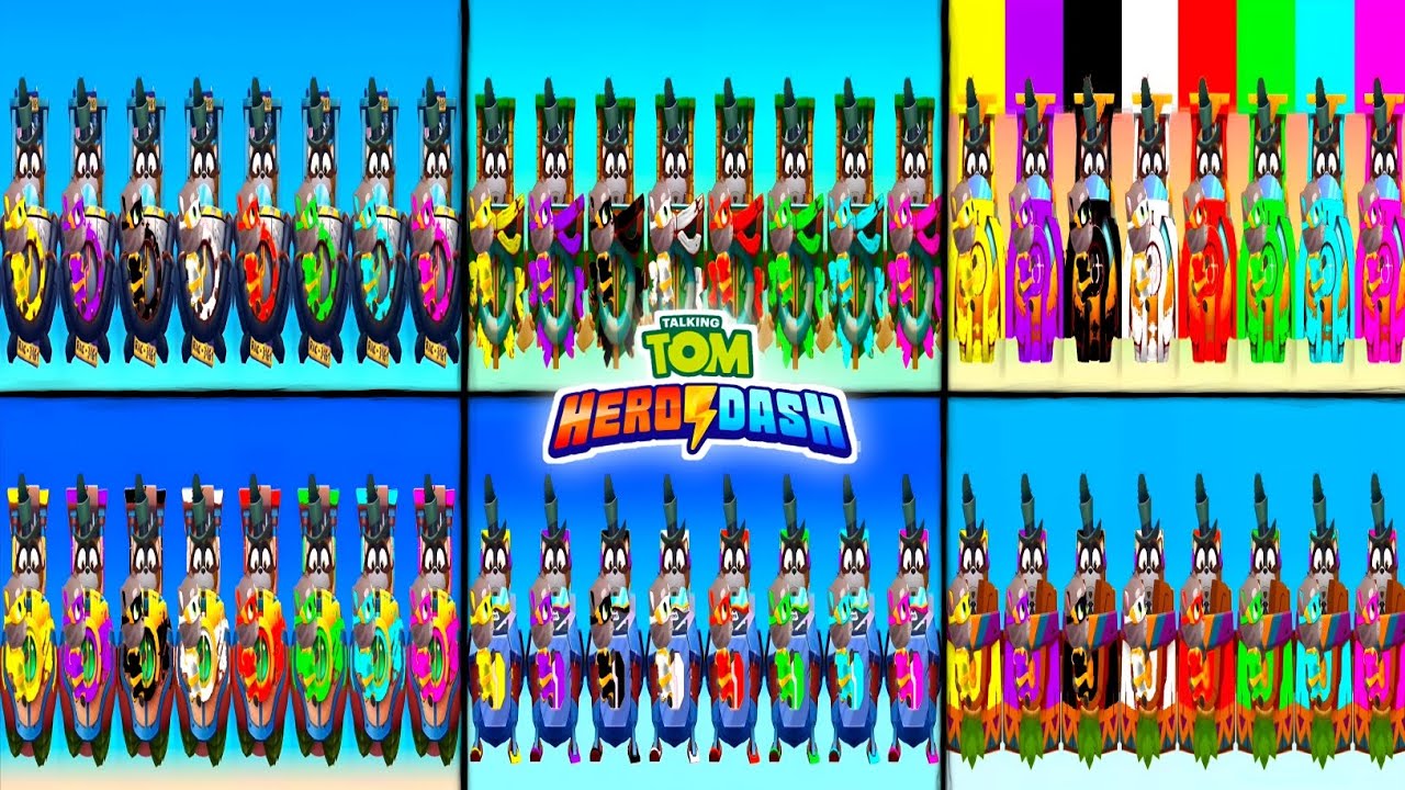 TALKING TOM HERO DASH * 8 COLOURFUL SUPER TOM FIGHTING THE ALL WORLD 8 ...