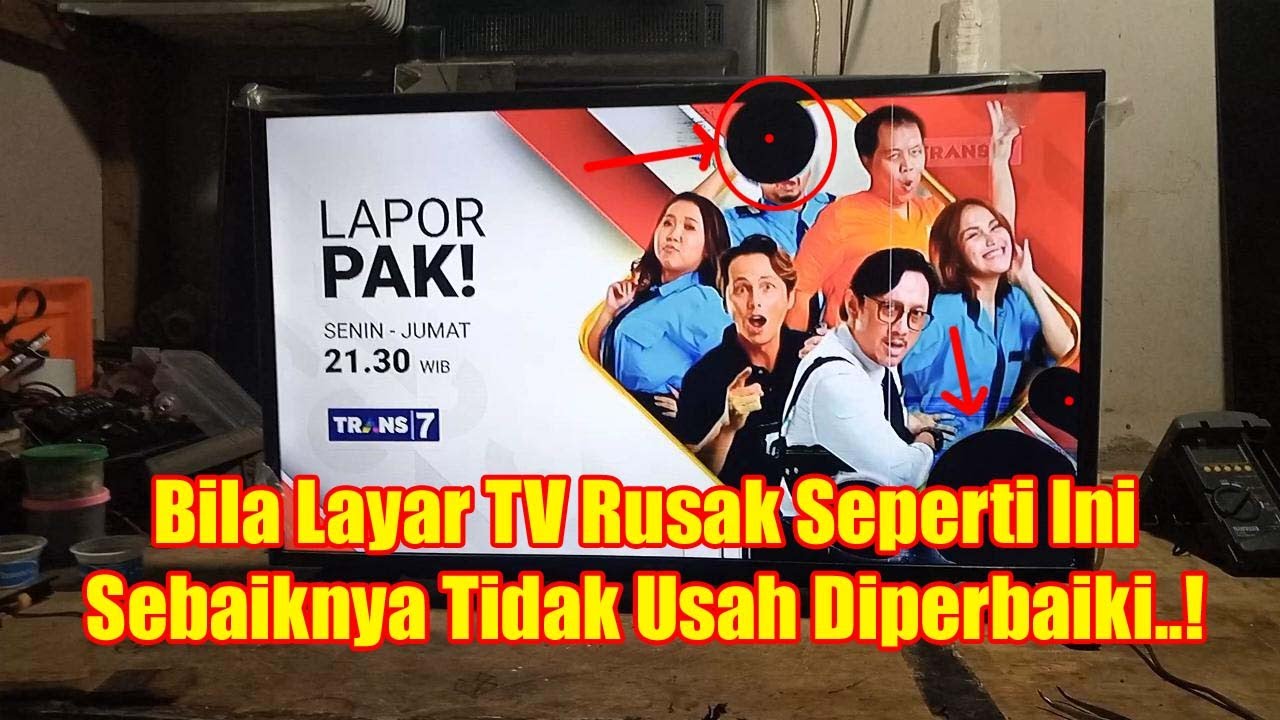 TV LED Rusak Panel Layar Tompel Atau Titik Hitam Besar - YouTube