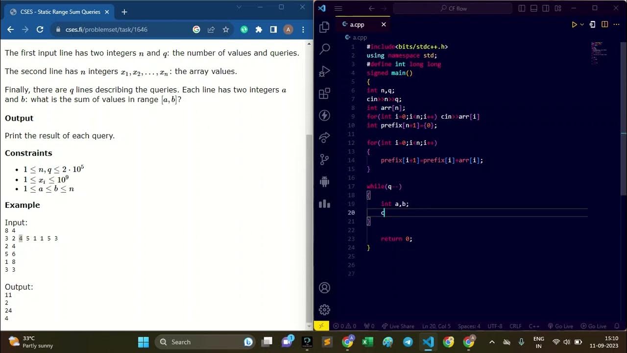 CSES Static Range Sum Queries - YouTube