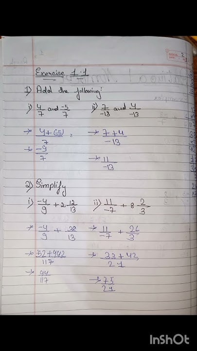 #study exercise 1-1of class 8maths rational number part-1 - YouTube