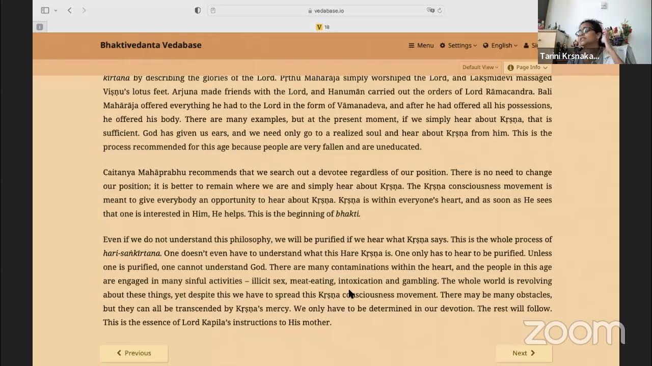 Teachings Of Kapila Deva - Tamil 5 PM - Chapter 18 - Part 2 - By Tharini Matha Ji - YouTube