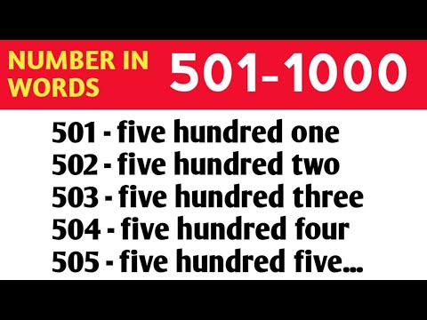 500 to 1000 numbers name || how to write number in words 500 to 1000 ...