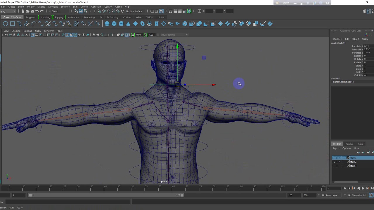 Maya Rigging Bangla Tutorial (Controller & Binding) Part-2 - YouTube