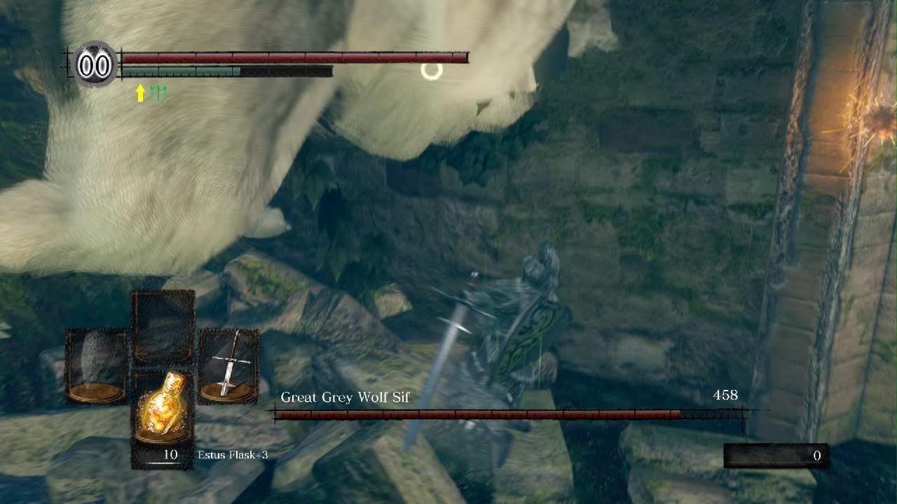 DARK SOULS: REMASTERED : Great Grey Wolf Sif Boss Fight - YouTube