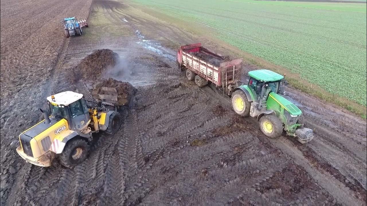 MANURE SPREADING, PLOWING, GRASS - HNOJENÍ, ORBA, TRÁVA - FENDT + JOHN DEERE + JCB + NEW HOLLAND ...