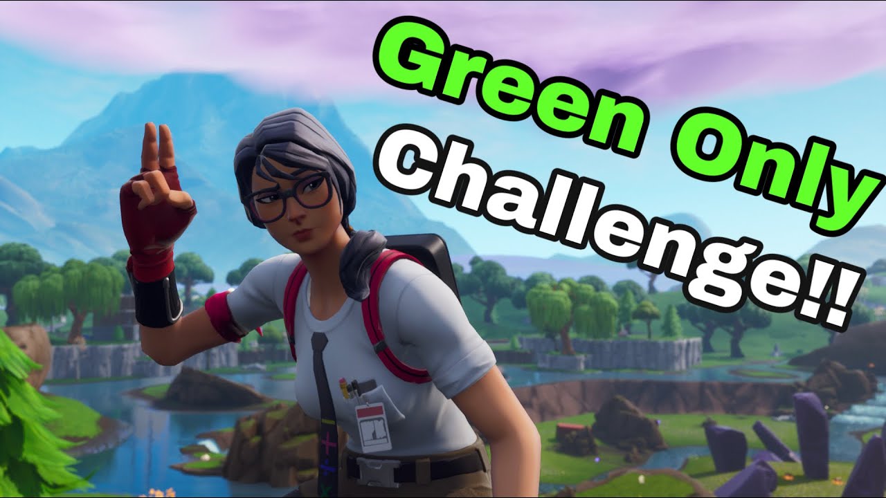 Green Only Challenge! - Fortnite Indonesia - YouTube