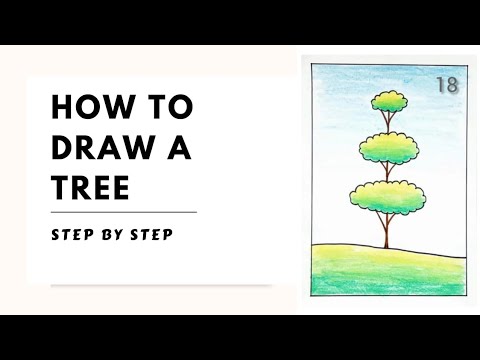 How to draw a Tree: Crayon drawing for kids (step by step) - YouTube