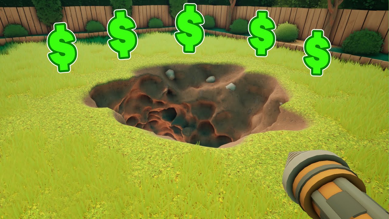 i used a drill to dig a deeper hole to get gold in my garden - YouTube