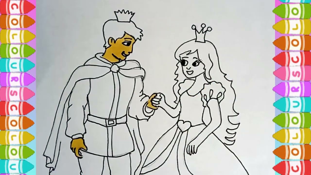 Prince And Princess Drawing Easy