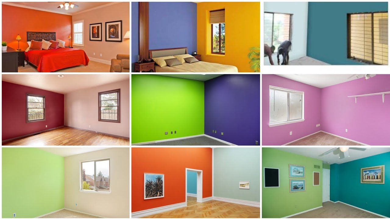 2022 Colourful Wall Combination for Living Room | Interior Wall Colour ...