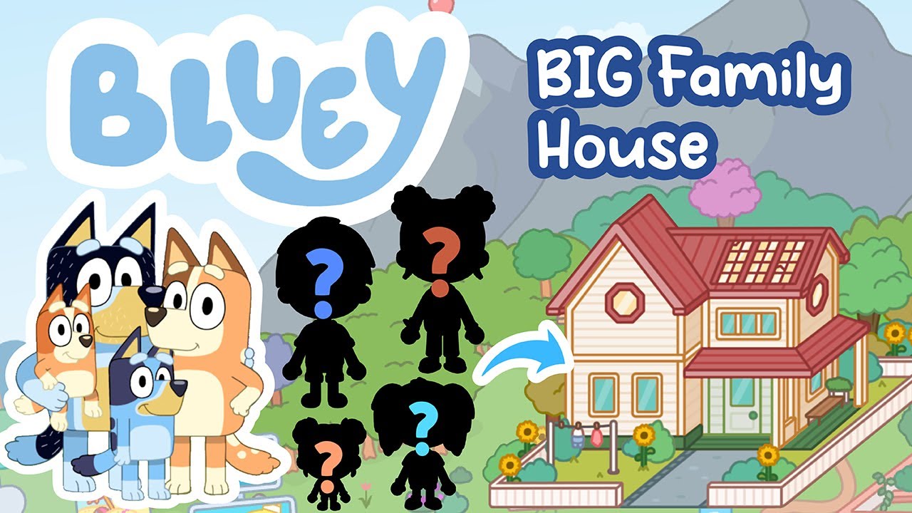 BLUEY BINGO BIG Family House Bandit Chilli Cute Aesthetic not FREE TOCA ...