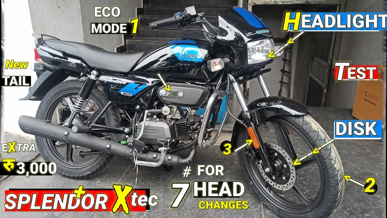 New splendor xtec disc brake test || splendor xtec 2.0 headlight test ...