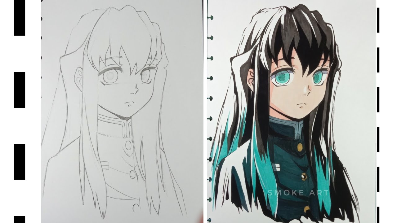 How i Drawing Tokito Muichiro in Demon Slayer l Kimetsu No Yaiba l ...