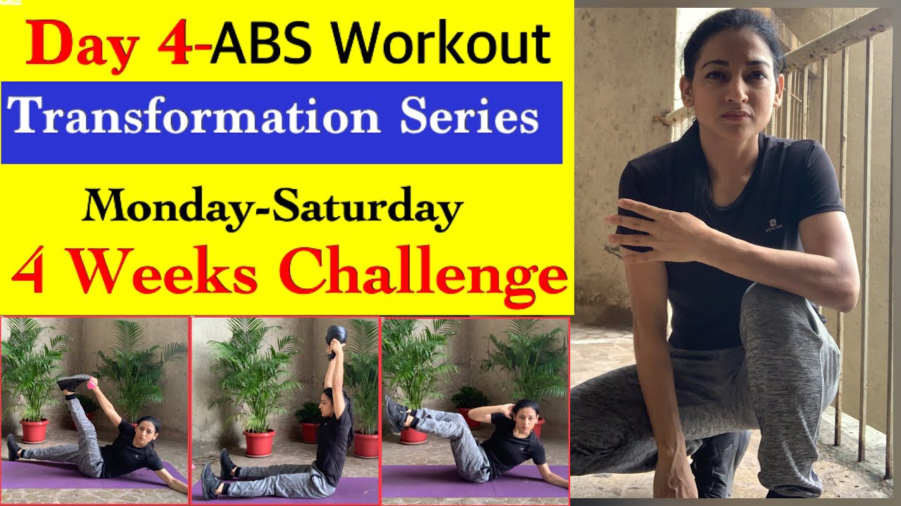 15 Min ABS WORKOUT AT HOME | Transformation Series Day-4 | 4 Weeks ...