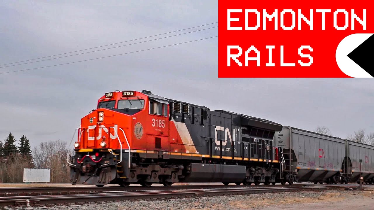 CN Grain Train @ Acheson Alberta w/ Roaring ET44AC Leader and GEVO DPU - YouTube