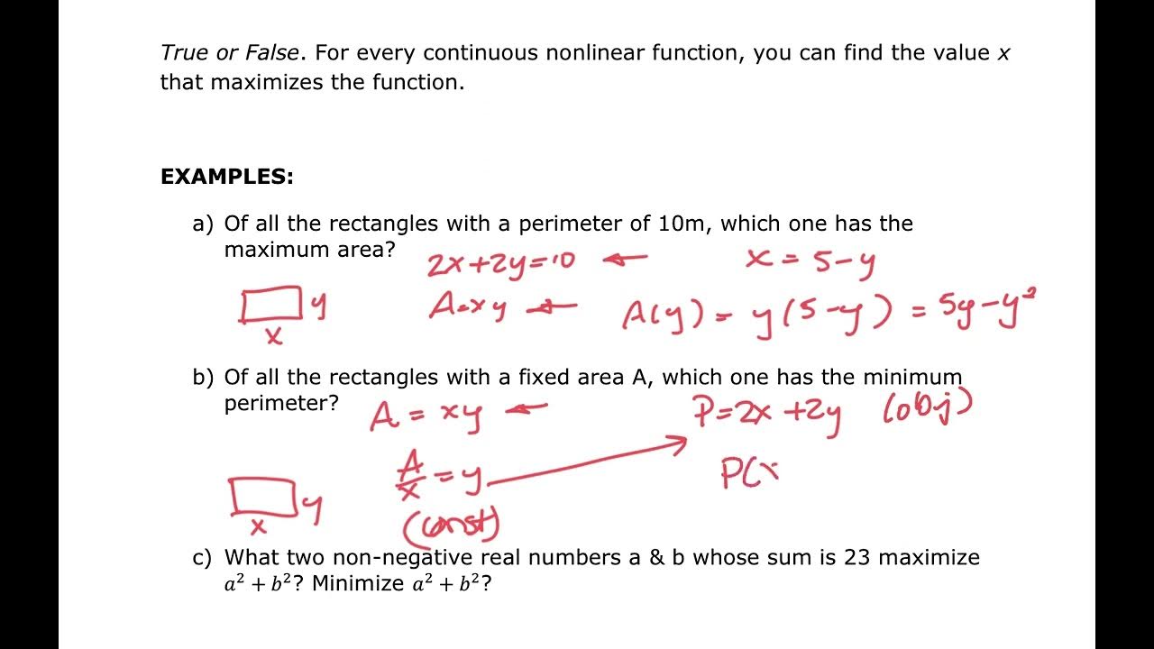 MATH&151 Section 4-7 Optimization - YouTube