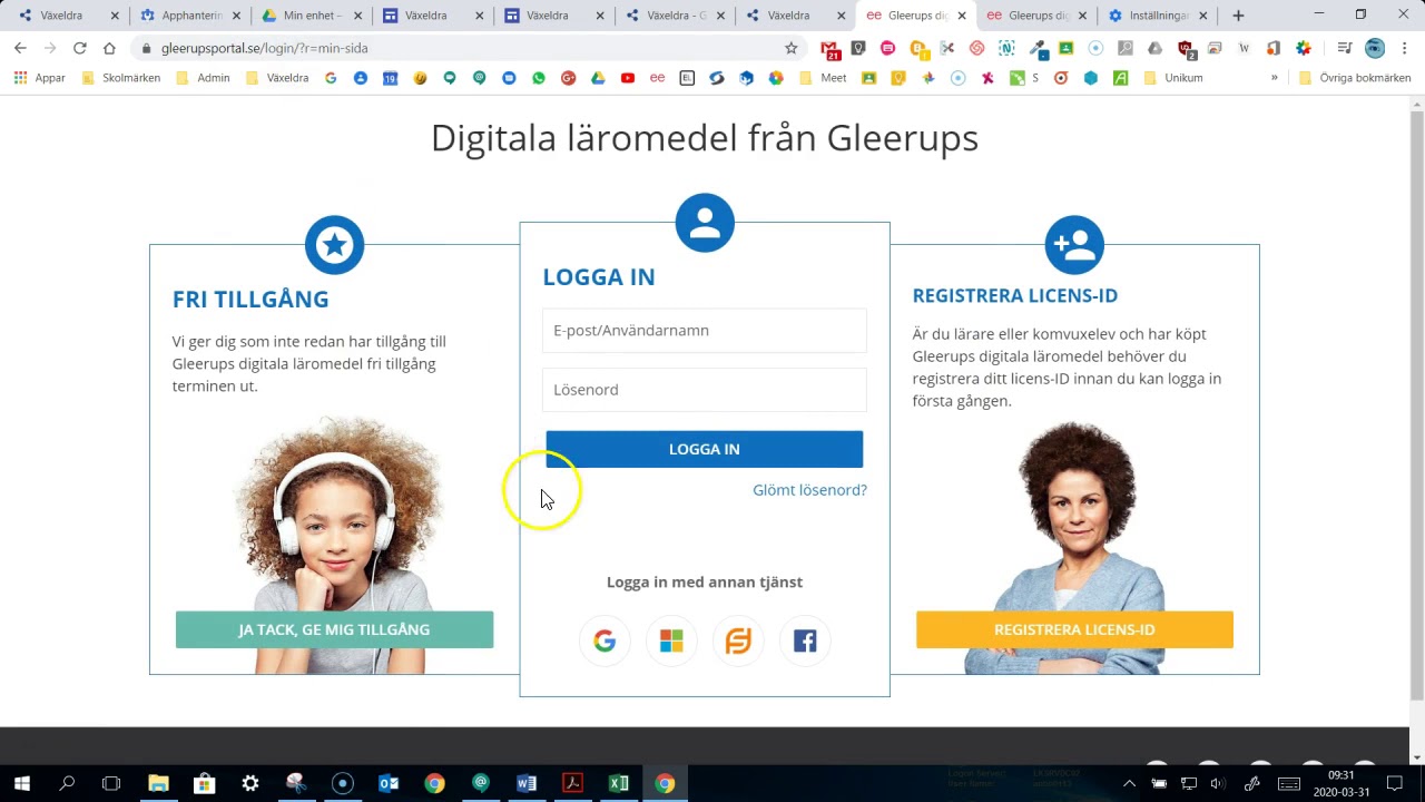 Logga in i Gleerups med @edu.ludvika.se - YouTube