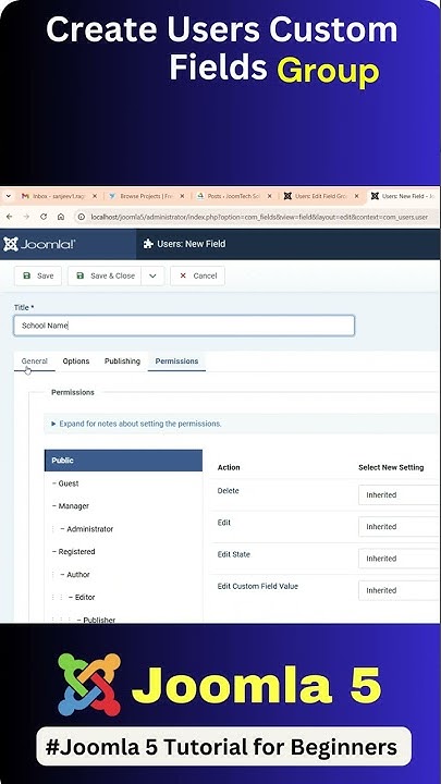 User Custom field group in Joomla 5 Part-4 #basicjoomla #joomla #joomla5 #joomlatutorial - YouTube
