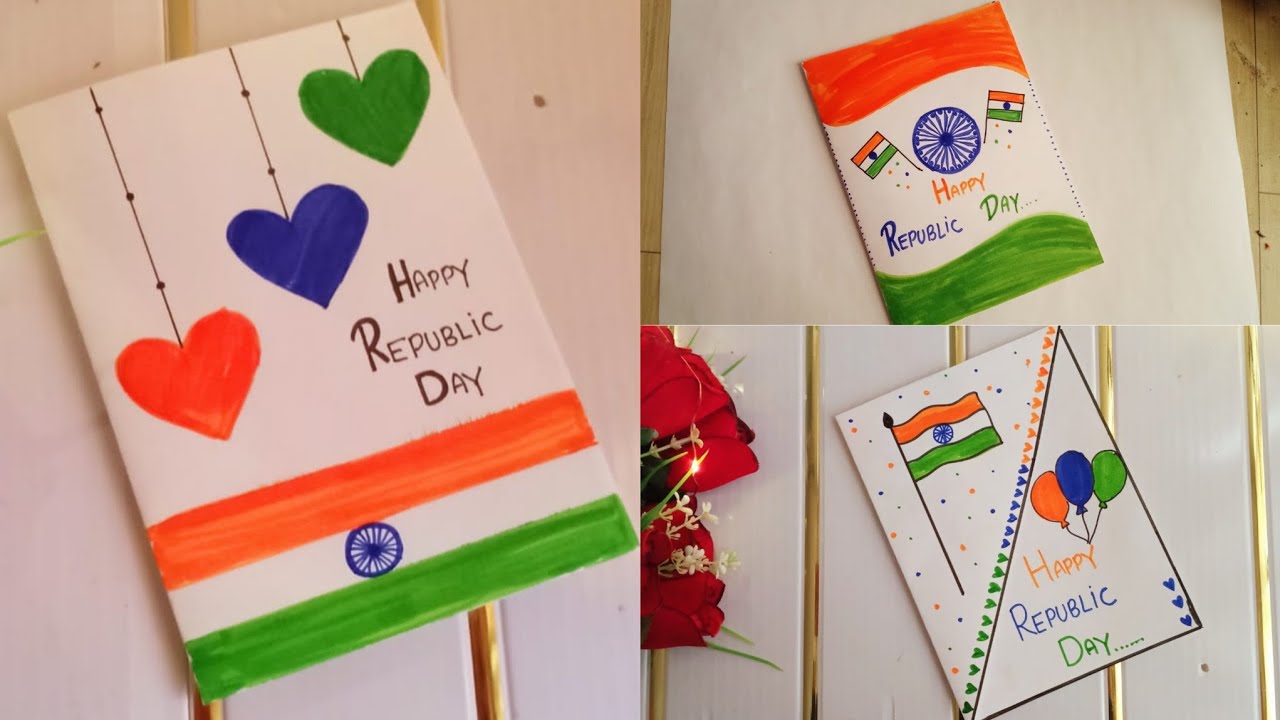 26 January card | Easy & Beautiful Republic day greeting card | how to ...