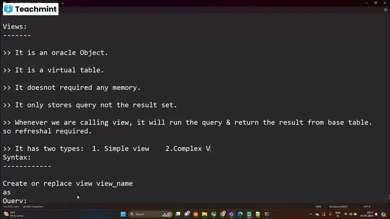 Oracle SQL Views and Materialized Views - YouTube