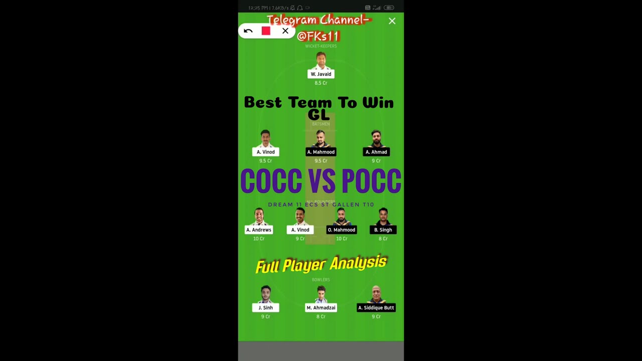 COCC VS POCC 25TH JUNE TODAYS MATCH ANALYSIS..COCC VS POCC TODAYS DREAM ...