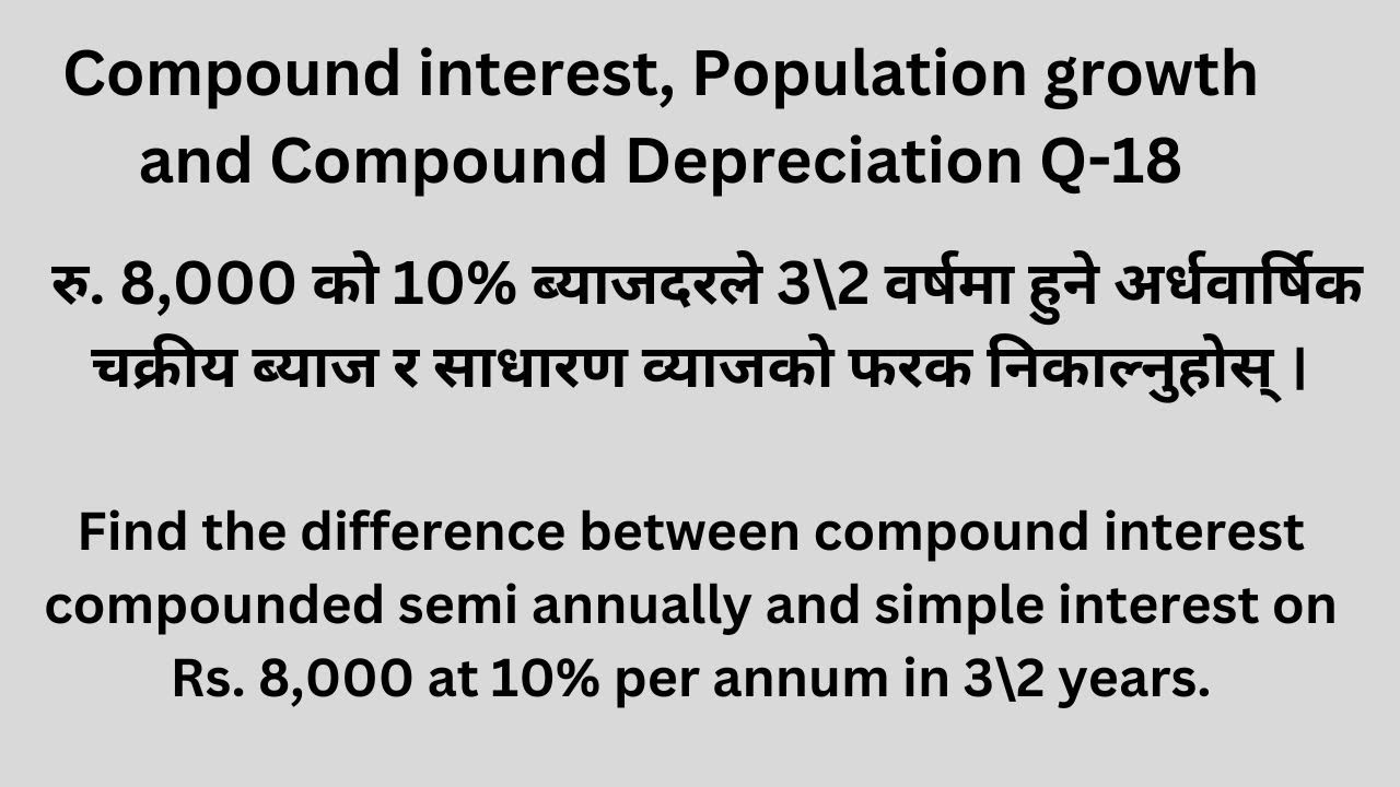 Compound interest, Population growth and Compound Depreciation Question ...