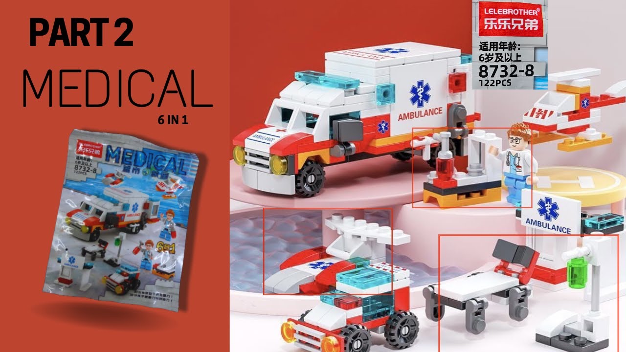 PART 2 Merakit lego MEDICAL || unofc || 6 in 1 || #merakitmainan #lego ...
