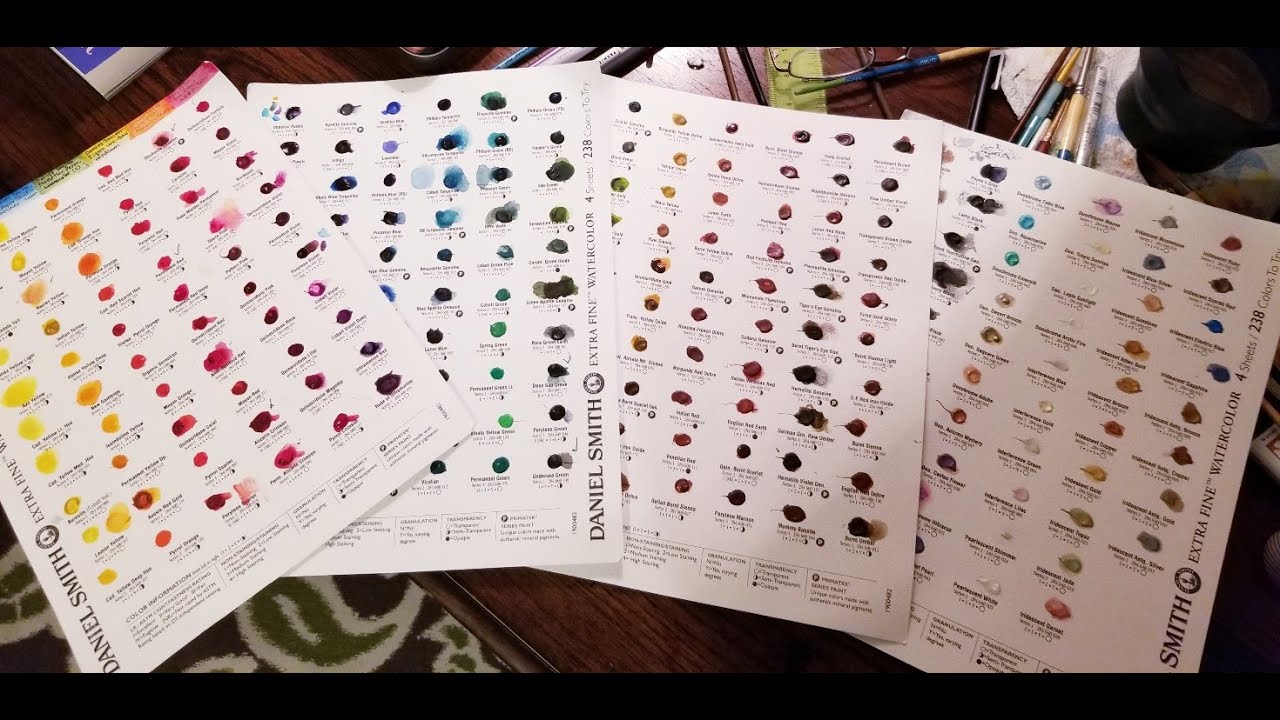 DANIEL SMITH 238 Watercolor Dot Color Chart, 4 Sheets, 1900482, 4 Count ...