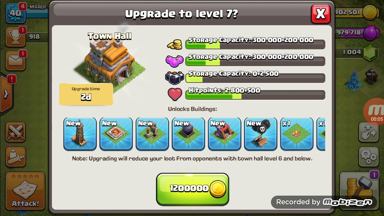 MY MAX TH-6 UPGRADE TH-7 FILINGS HAPPY😍 MARUF KHAN☺ CLASH OF CLANS ...
