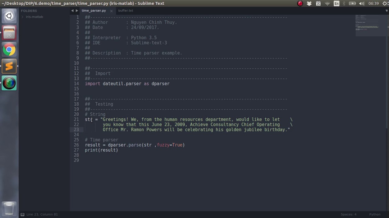 [Project DIP 2017] Demo of Time parser - YouTube