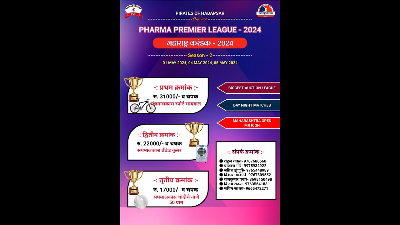 PHARMA PREMIER LEAGUE (DAY1) महाराष्ट्र करंडक, २०२४ - YouTube