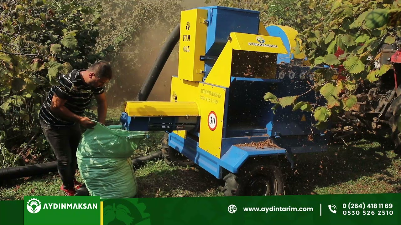 FTM-035 ÜFLEMELİ FINDIK TOPLAMA MAKİNESİ (AYDIN MAKSAN) - YouTube