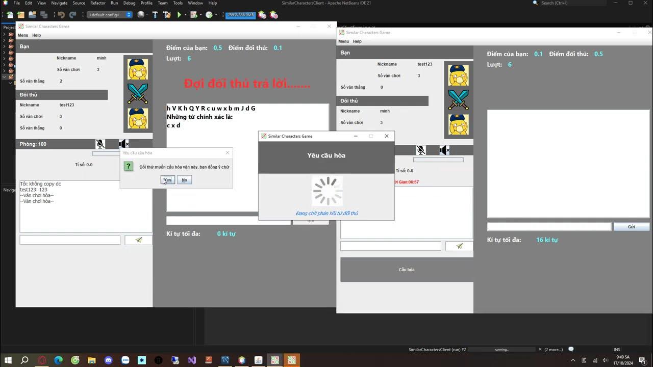 Demo Similar Characters Game Gameplay ( Java Swing, Client - Server ...