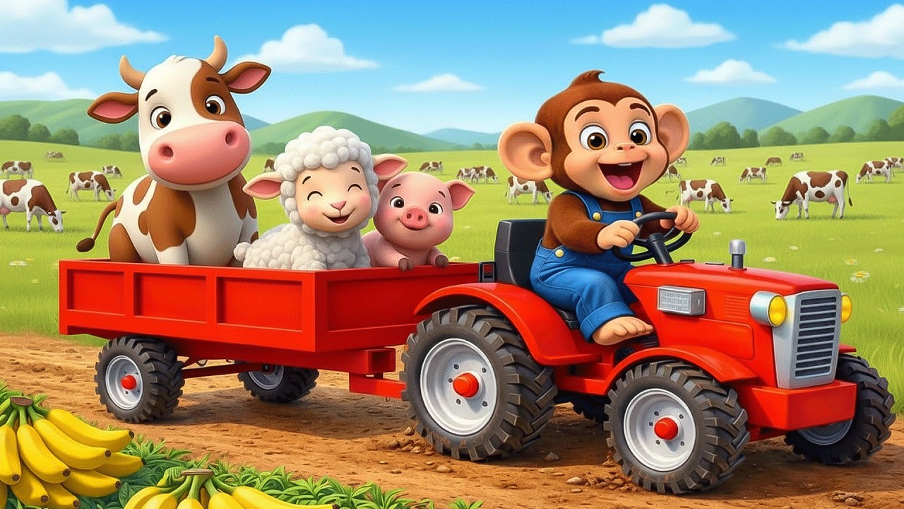 Monkey Funny Fixes Tractor and Plows Beet Field - Farm Work | MonKey ...