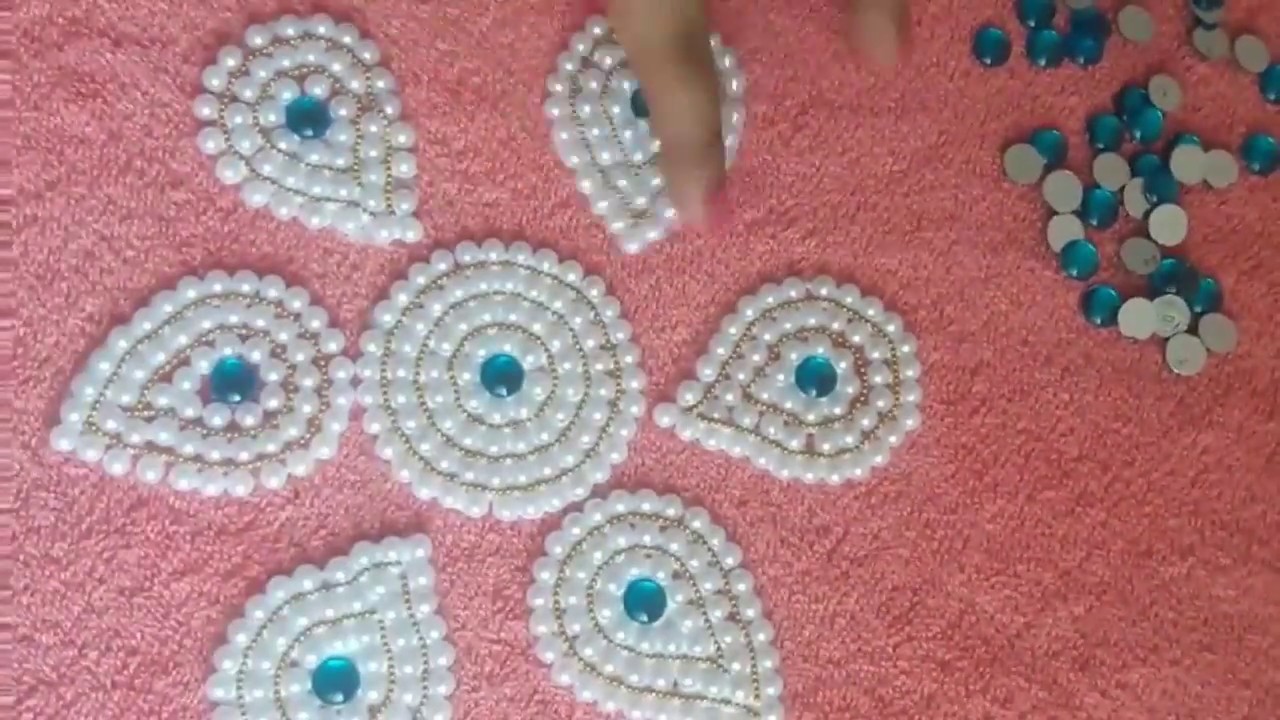 ARATHI PLATE DECORATION WITH PEARLS.easy diy .arathi thali decoration ...