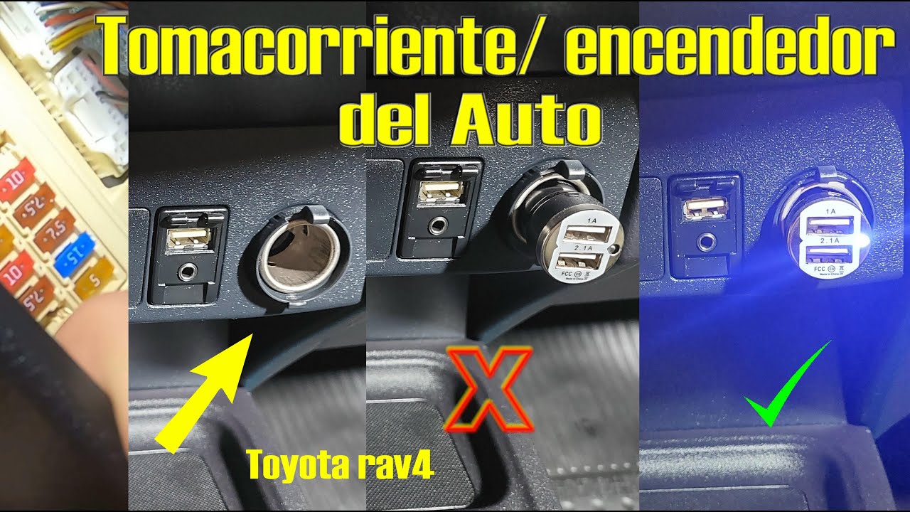 Auto con Toma de corriente o encendedor dañado (Toyota rav4) - YouTube