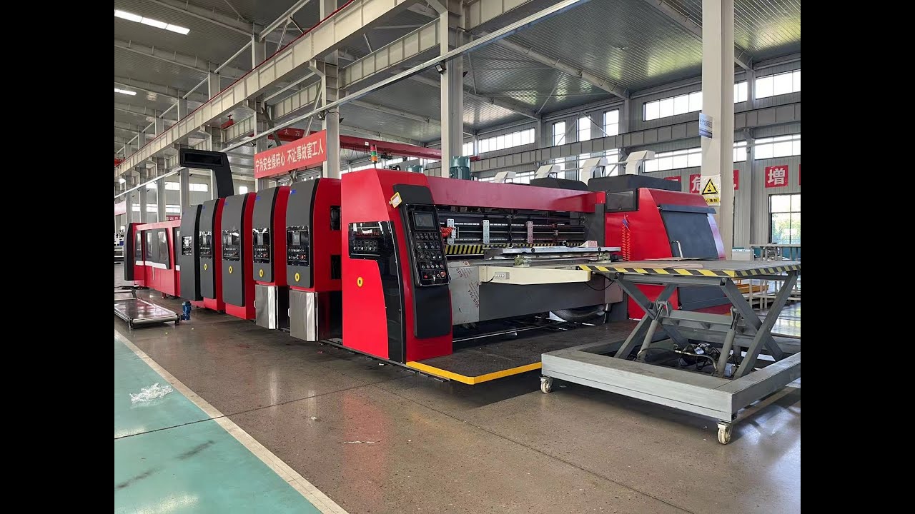 HS-A 1600X3600 flexo folder gluer. China case maker machine - YouTube