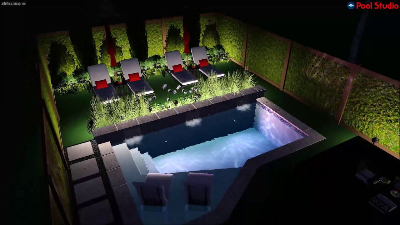 Geometric Cocktail Pool- Platinum Pools- By Ian Espada - YouTube