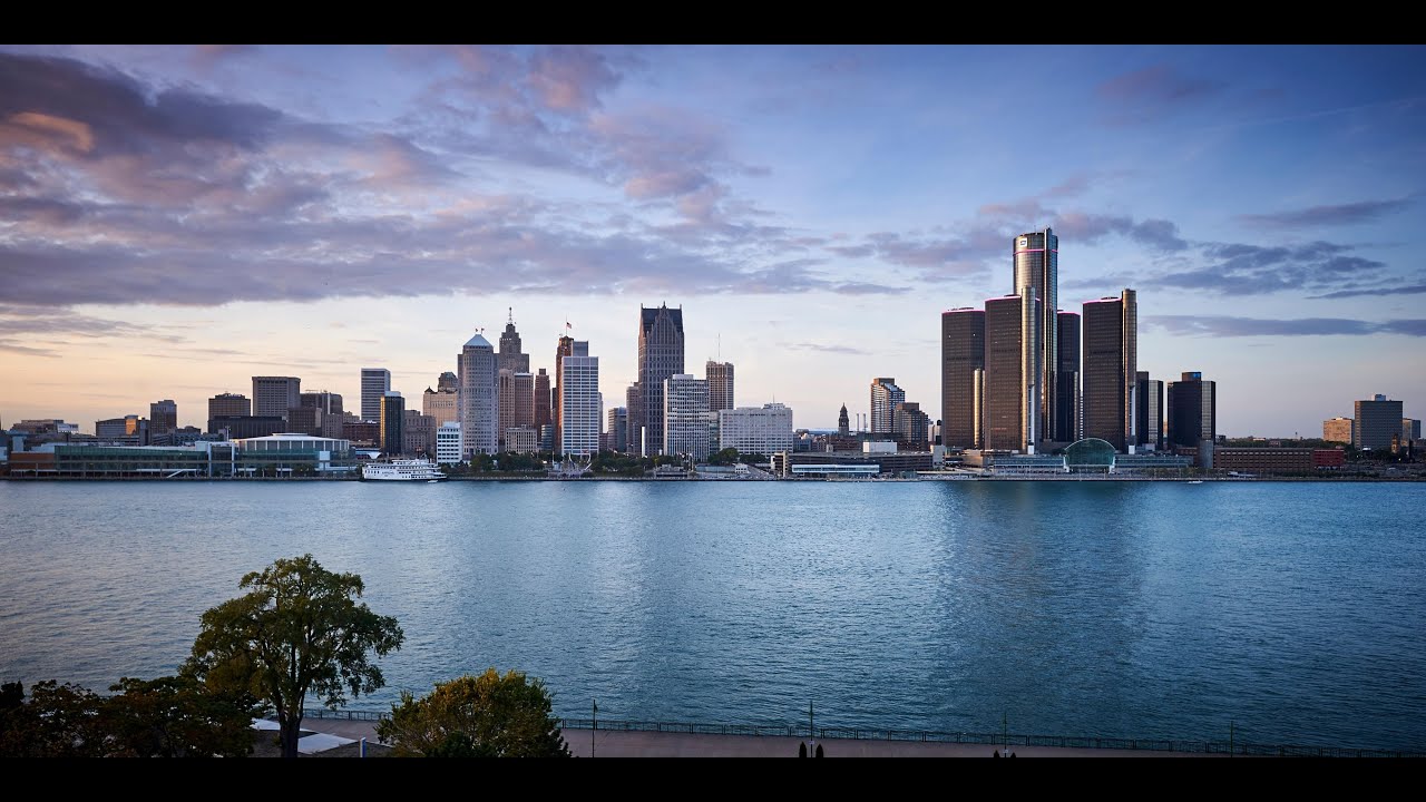 | Detroit Skyline | Beautiful Morning Time Lapse from Windsor ...