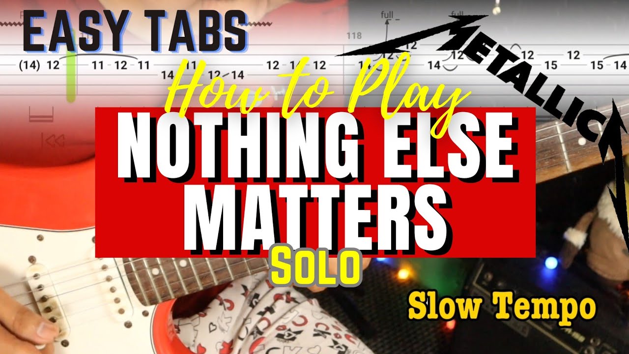 How to Play "Nothing Else Matters" Solo on Guitar | Easy Tabs Lesson ...
