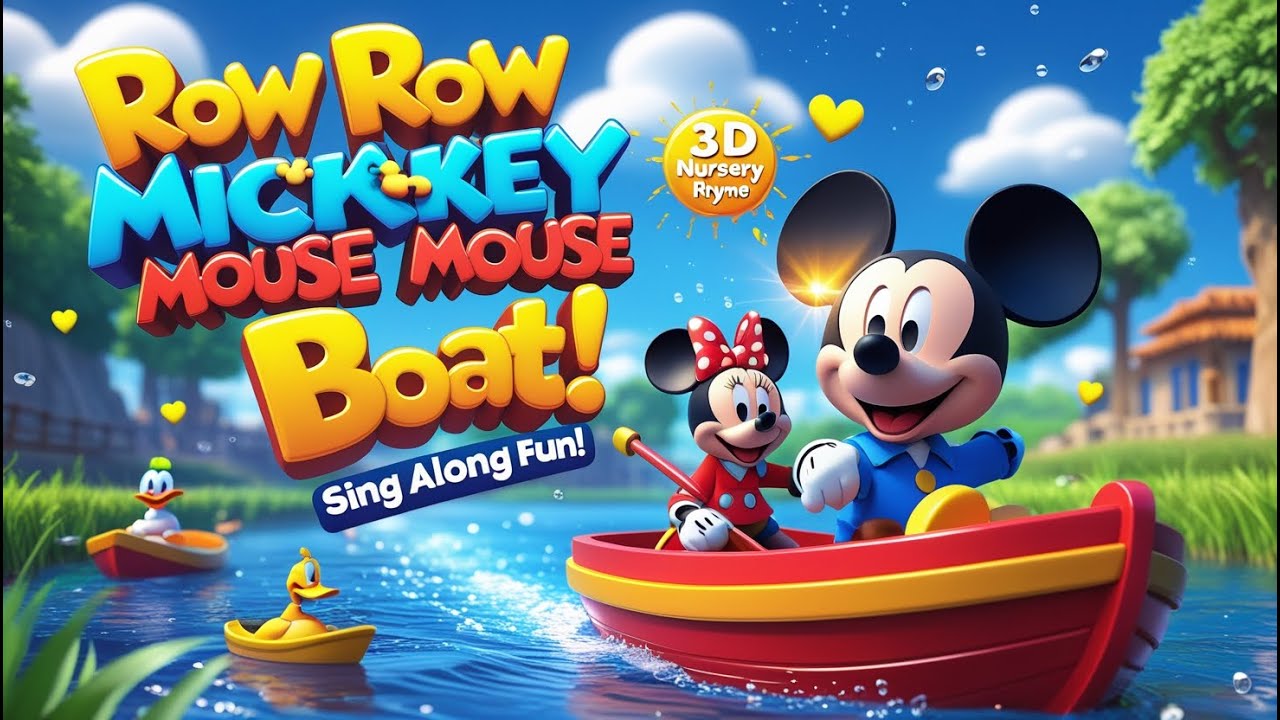 Row Row Row Your Boat – Mickey Mouse Cartoon Adventure! 🐭⛵🎵 - YouTube