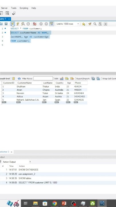 Column Aliases In Sql Using Mysql Workbench Shorts Viral Shortsvideo Sql Youtube