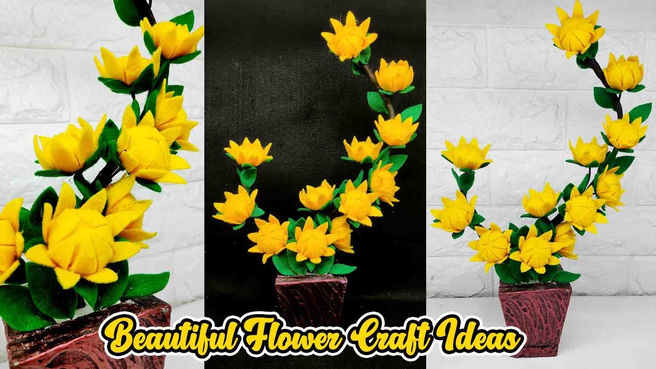 Ide Kreatif || Kreasi Bunga hias cantik dengan mudah || How to make ...