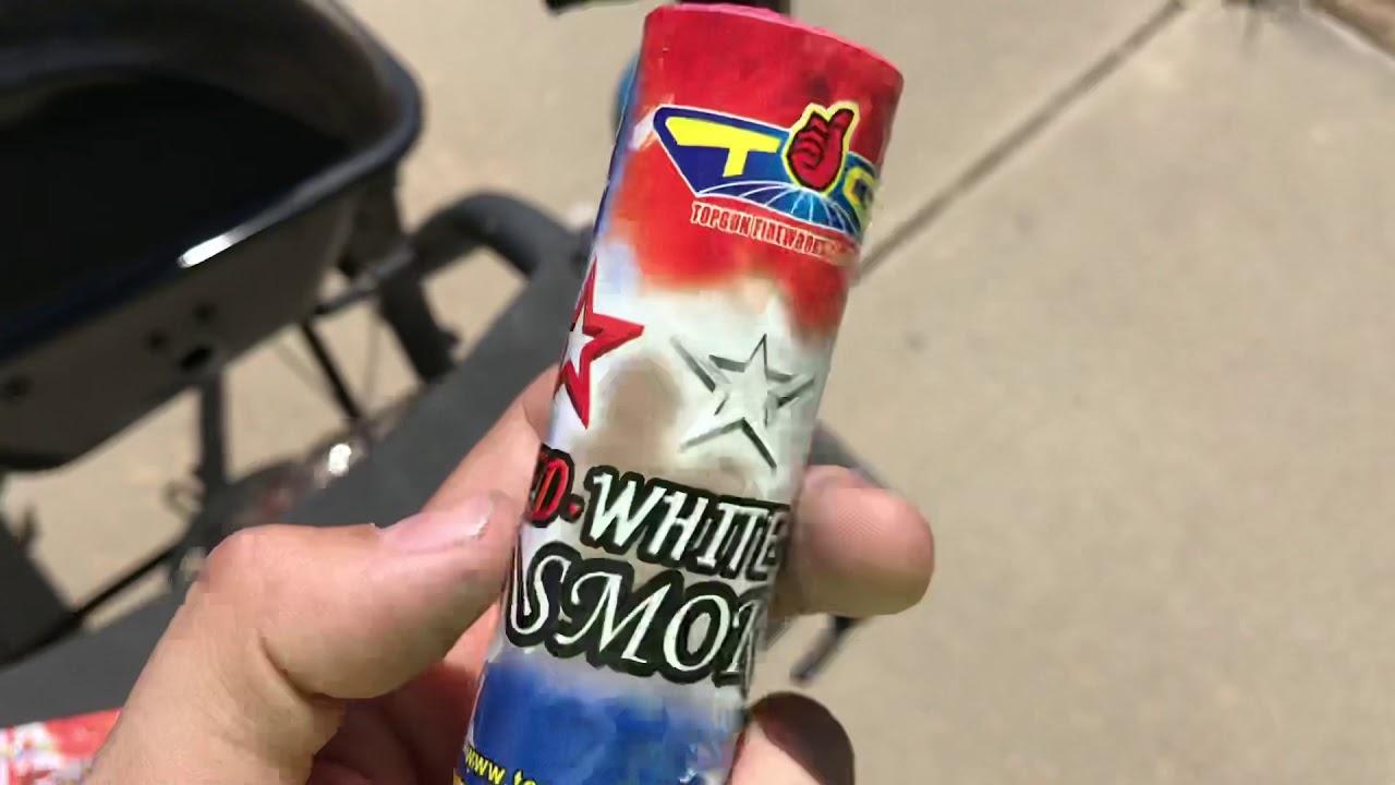Red white and blue smoke by Top Gun Fireworks - YouTube